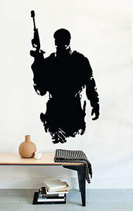 VVWV Pubg Gamer Wall Bedroom Black Vinyl Stickers L x H 20 x 40 Cms ...