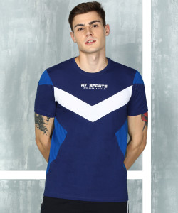 M7 By Metronaut Colorblock Men Round Neck Multicolor T-Shirt - Buy M7 ...