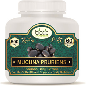 biotic Mucuna Pruriens Extract (Kaunch Beej/Kapikachhu) 500 mg - 60 Veg ...