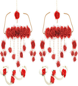 sarita Fabric, Rubber, Paper Red Jewellery Set Price in India - Buy ...