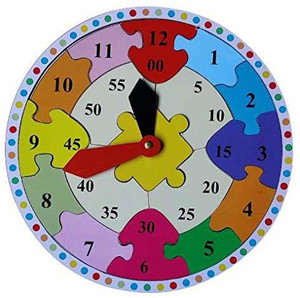 svaagat Wooden Learning Clock Puzzle for Kids Colourful Wooden Puzzle ...
