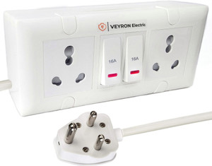 VEYRON Electric Extension Board - Two 6/16A Socket and Two 16A ( 15A ...