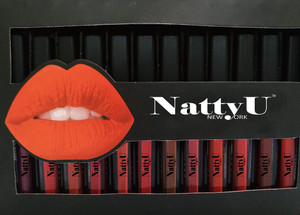 NattyU Beauty Waterproof Matte Lipsticks Set Of 12 - Long Lasting - 12 ...