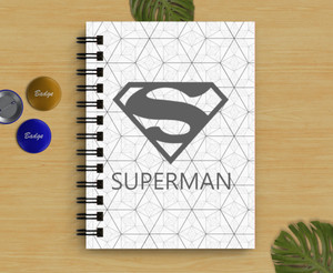 DI-KRAFT SuperMan logo Printed Simple Regular Notebook A5 Diary Unruled ...