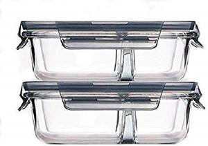 Flipkart.com | ZAITRA Borosilicate Rectangular 2-Partitioned Glass Bowl ...