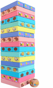 JOEJOE Jenga Blocks Timber Tower Tumbling Game for Kids , Traditional ...