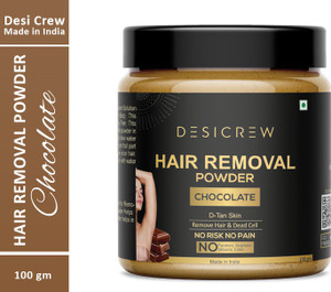 Desi Crew 100 % Pure Hair Removal Powder (Chocolate Fragrance ) For ...