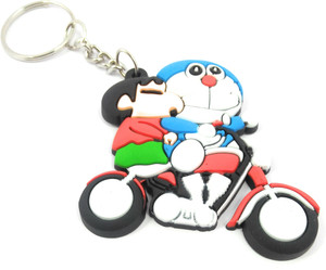 Key Era Doremon With Shinchan Riding Bike Cartoon Single Side Keyring ...