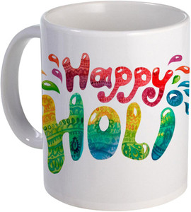 COLOR YARD best happy holi mug gift with holi-festival-lettering ...