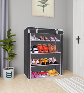 FLIPZON Premium 4-Tiers Shoe Rack/Multipurpose Storage Rack Metal Shoe ...