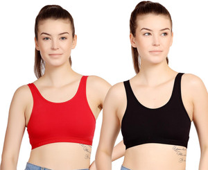 STOGBULL Cotton Lycra Sports Bra Combo pack of 2 for Gym Yoga Exercise ...