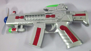 Khushi Enterprises KIDS SPACE TOY GUN LED FLASHING ROTATING BLADES WITH ...