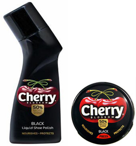 Cherry Blossom Black Liquid Shoe Polish Nourishes Protects , Black ...