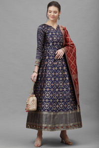 MILOST Women Gown Multicolor Dress - Buy MILOST Women Gown Multicolor ...