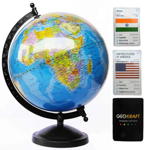 GeoKraft educational political laminated rotating world globe with ...
