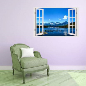 Kmc kidoz 90 cm Lake Scenery Window Illusion sticker Self Adhesive ...