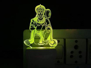 Arus Acrylic God/Lord Hanuman JI Shape Magic Night Lamp 3D Beautiful ...
