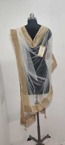 COTTON SILVER Polyester Embroidered Women Dupatta - Buy COTTON SILVER ...