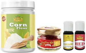 Mr.Kool Corn Flour jar, Saffron, Liquid Food Color Combo Price in India ...