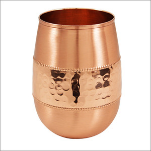 LA Coppera (Pack of 6) Premium Copper Vintage Mid Hammer Glasses Glass ...