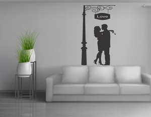 Maa Art World 58 cm Love couple wall sticker Love couple Standing under ...