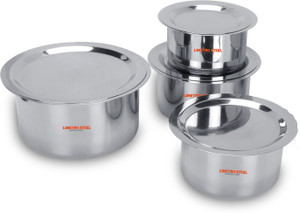 AKIRA Cookware Set / Tope Set with Lid (Capacity: 1.5 Ltr , 2 Ltr , 2.5 ...