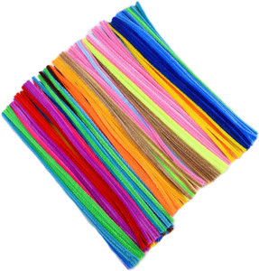 RJV Global Craft Pipe Cleaner 100 Pcs 10 Colors(Bendi Sticks,Chenille ...