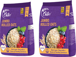 Oateo by AUSSEE OATS INDIA LIMITED Rolled Oats 2 Kg (1 Kg x 2) - Jumbo ...