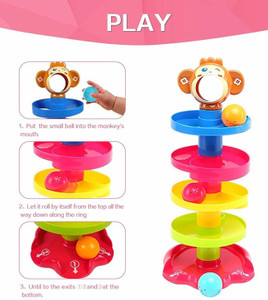 SNM97 monkey Roll Ball Tower Rolling Ball Bell Tackers Swirl Ball Toy ...