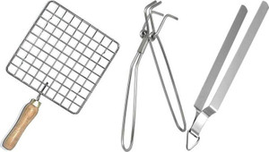 A2SK Roasting grill ss chimta and ss pakkad 17 cm Roasting, Utility ...