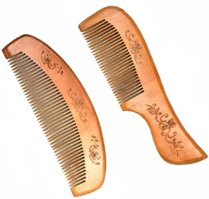 ADA Handicraft Sandal Wood Comb Set of 2 Handmade Broad Tooth Beard ...
