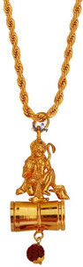 Sullery Lord Rambhakat Veer Hanuman Bajrang Bali Gada Locket With Brass ...