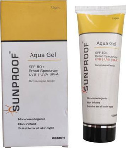 Sunproof Sunscreen Aqua Gel , All Day & Night Cream SPF 50+ Broad ...
