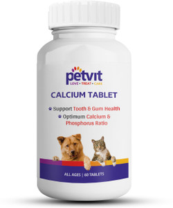 Petvit Calcium Tablet with Calcium, Phosphorus, Vitamin D3 & Vitamin ...