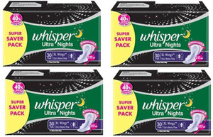 Whisper Choice Ultra night XL-30+30+30+30 Sanitary Pads For Woman ...