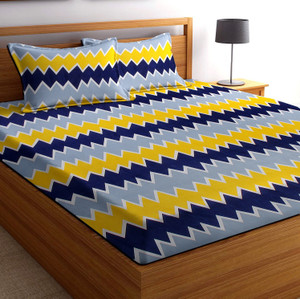 VAS COLLECTIONS 144 TC Microfiber Double Abstract Flat Bedsheet - Buy ...