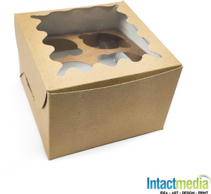 Intact Media Cake Box Craft Paper BakeryProduct, 4pcsCupCakeBox ...