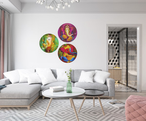 King Decore Set of 3 Circle MDF Home Decorative Gift Modern Art and ...
