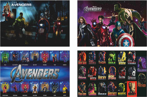 Avenger Superhero Combo Poster Set of 4 Posters With Gloss Lamination ...