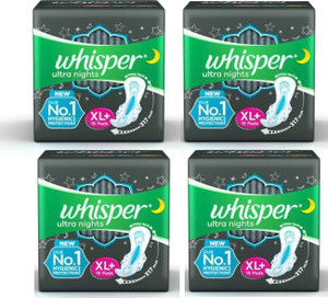 Whisper Ultra Night Sanitary Pads - XL Plus 15+15 +15 +15 Pads Sanitary ...