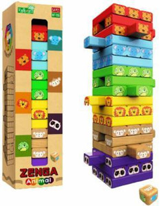 Ghoniya enterprise Zenga Animal, Colored Zenga Stacking Game Wooden ...