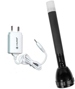 JY-SUPER GLOWISH 9050 RECHARGEABLE FLASHLIGHT WITH DUAL LED BULBs Torch ...