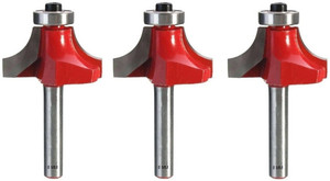 LIEUTENANT Shank-8MM Round Over Edging{1/2" Radius} Router Bit Set Of 3 ...