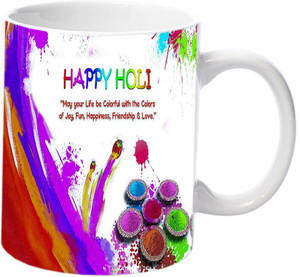 Murli Textiles MTM Happy holi Quotes colurfull image ceramic printed ...