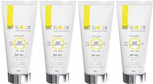 360 Block Sunscreen - SPF 50 PA+ Gel SPF 50+ Protection Against Blue ...