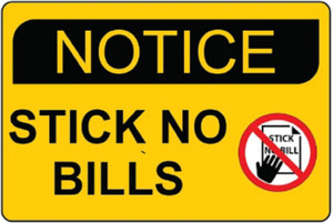 JEEPL Notice stick no bills SIGN BOARD, ACP WITH VINYL,8X12 INCHES(5006 ...