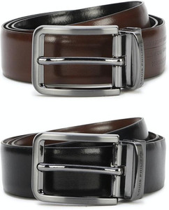 LOUIS PHILIPPE Men Black Genuine Leather Belt Black - Price in India ...