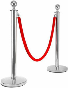 DARIT Queue Manager VIP Stanchion with 1.5m Red Velvet Rope Stainless ...
