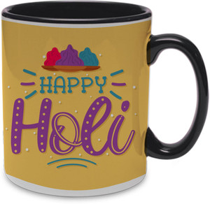 COLOR YARD best happy holi mug gift with creative-lettering-background ...