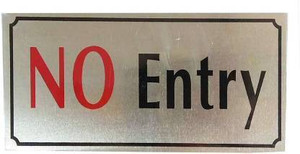 Levin Stainless Steel No Entry Without Permission Stickers for Office ...